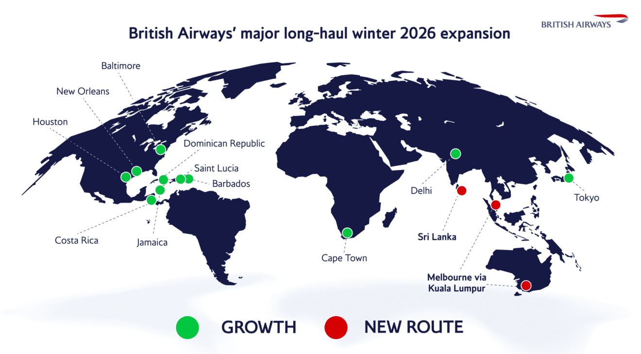 British Airways strengthens Caribbean gateways with an expanded winter ...